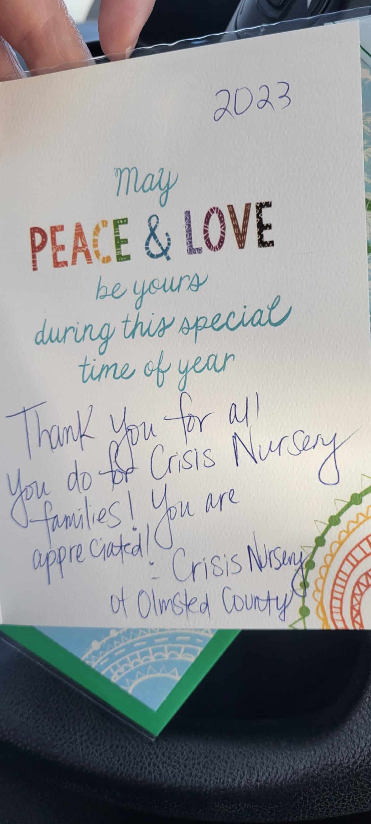 Crisis Nursery Thanks Community Helpers!